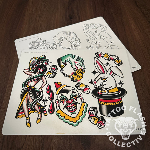 Bryce Hudgin Digital Tattoo Flash #01-#05 - tattooflashcollective