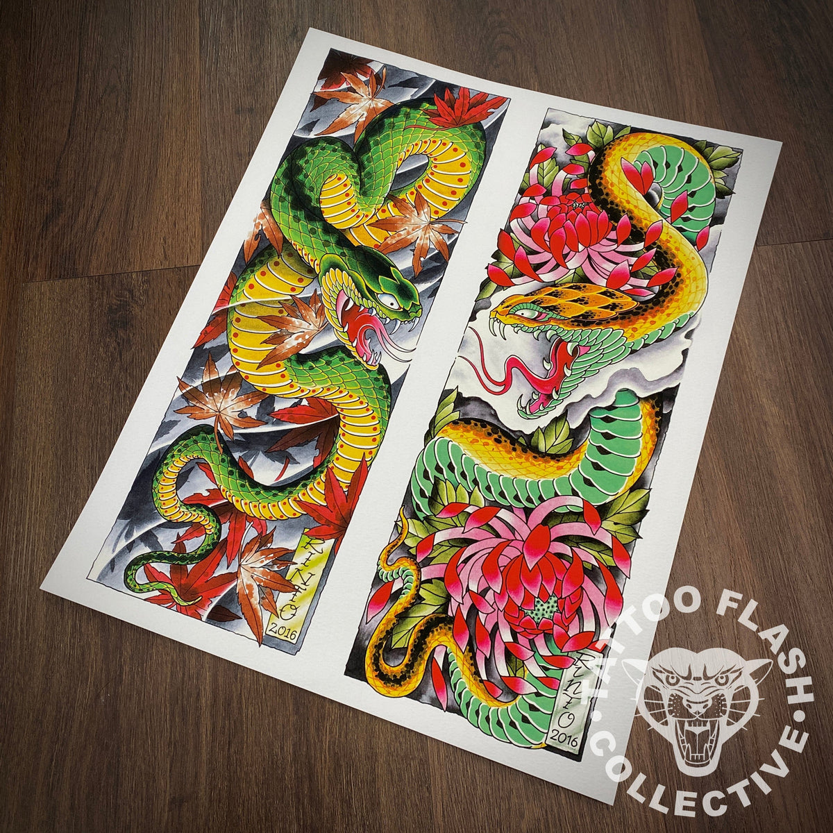 Rinto Tattoo Print #02- 16"x20" - tattooflashcollective