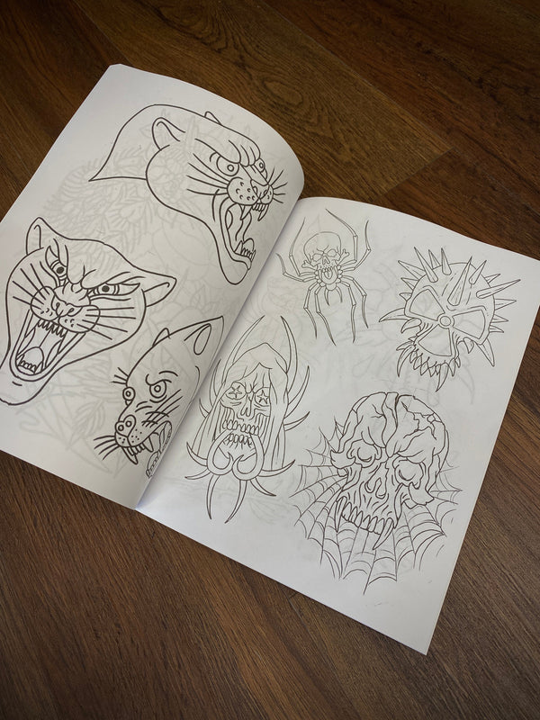 Henry Rodriguez Tattoo Line Drawing Book Vol.2 - tattooflashcollective