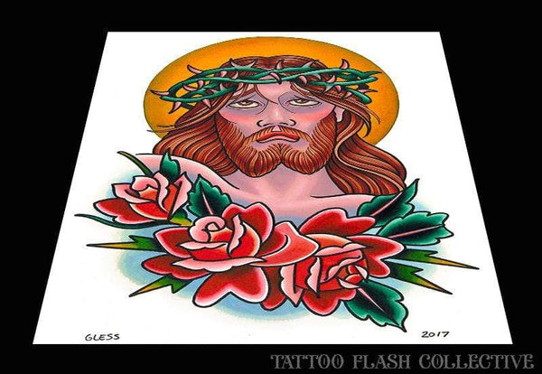 Jesus Tattoo Flash
